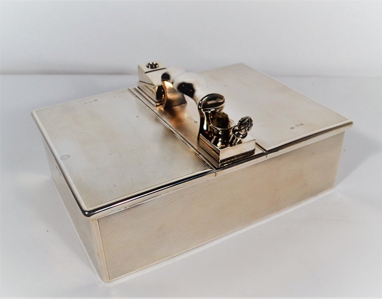 Antique English Sterling Silver Humidor For Sale at 1stDibs