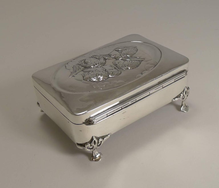 Antique English Sterling Silver Jewelry Box Cherubs / Angels at 1stDibs