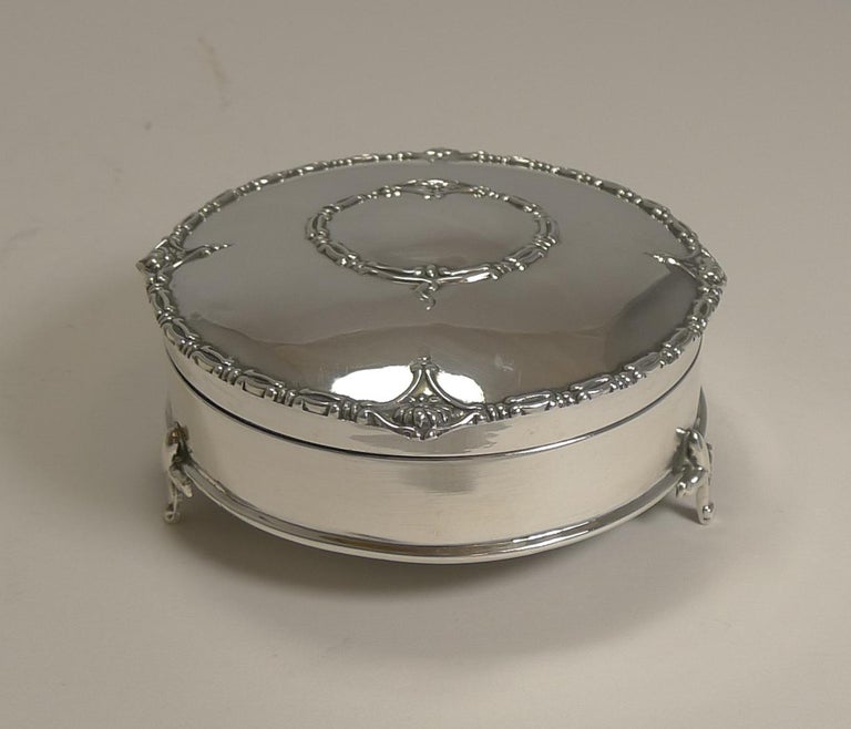 Antique English Sterling Silver Jewelry / Ring Box, 1917 at 1stDibs ...