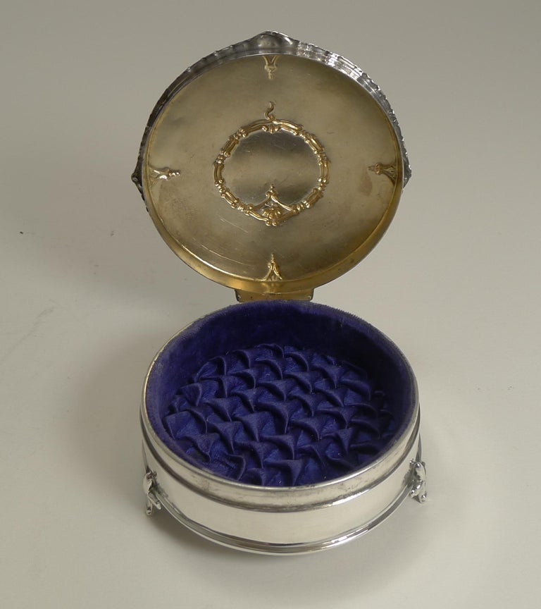 Antique English Sterling Silver Jewelry / Ring Box, 1917 at 1stDibs ...