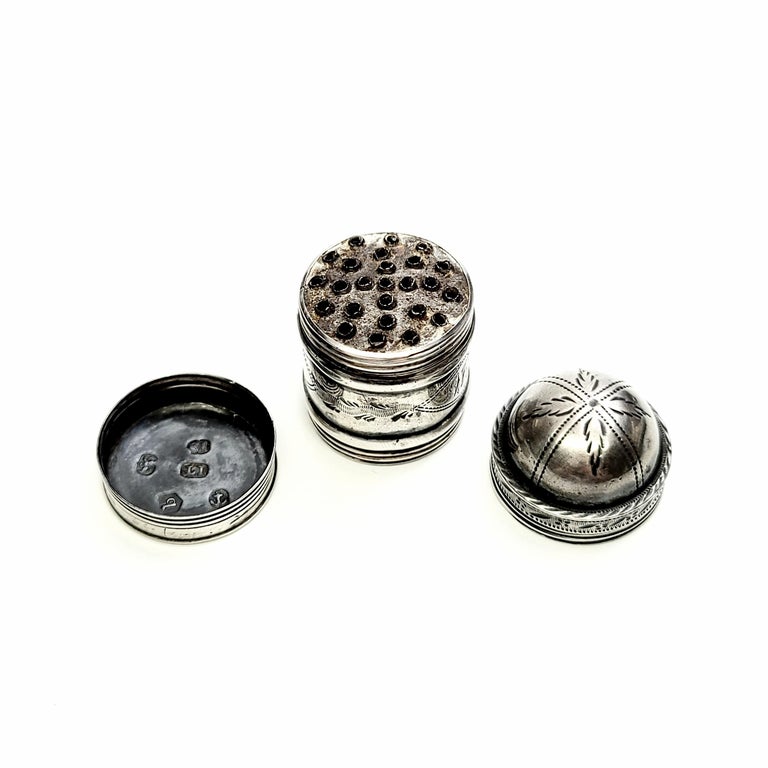 Antique English Sterling Silver John Turner Nutmeg Grater Dome Lid at ...