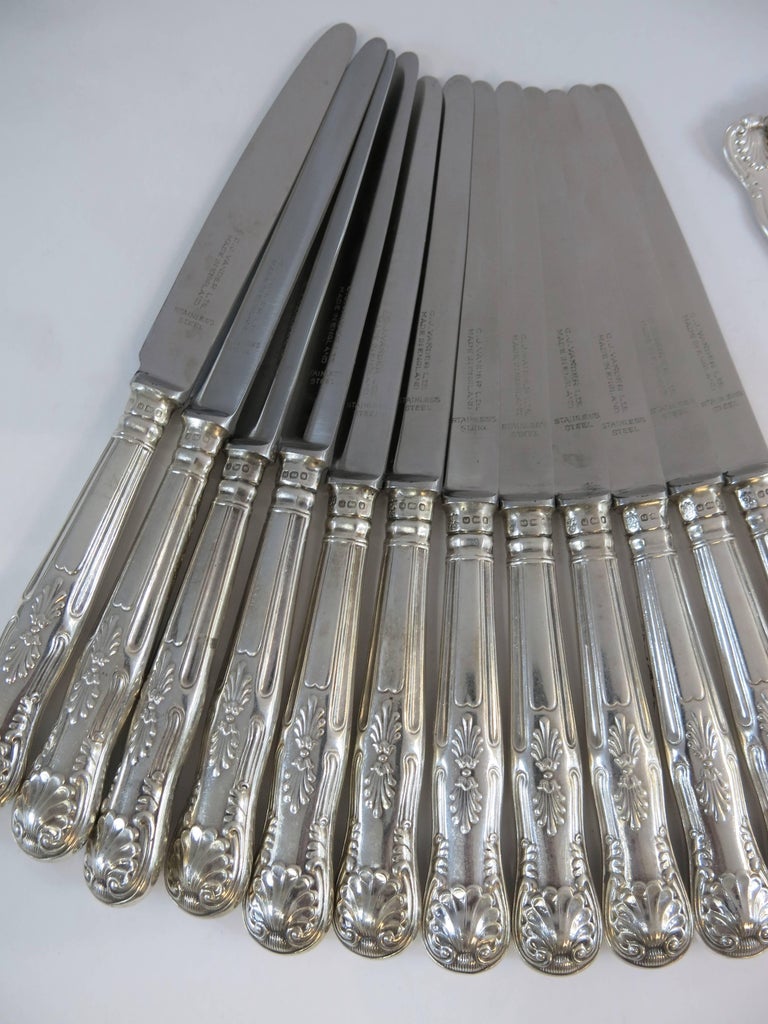 Antique English, Sterling Silver Kings Pattern Complete Flatware Set ...