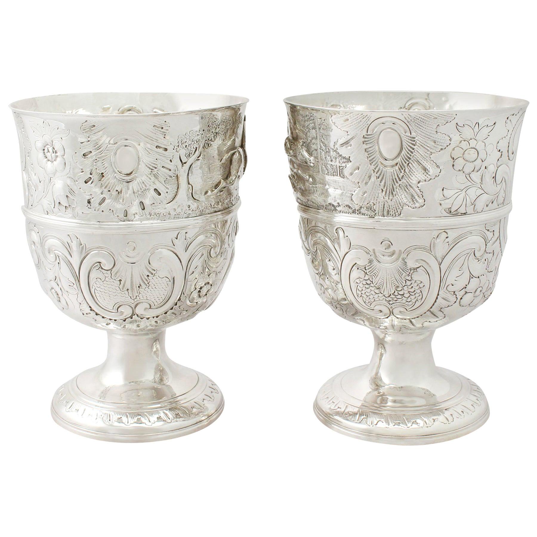 Pair of American Sterling Silver Mint Julep Cups For Sale at 1stDibs