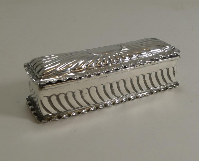 Antique English Sterling Silver Ring Box for Three Rings, 1898 at 1stDibs