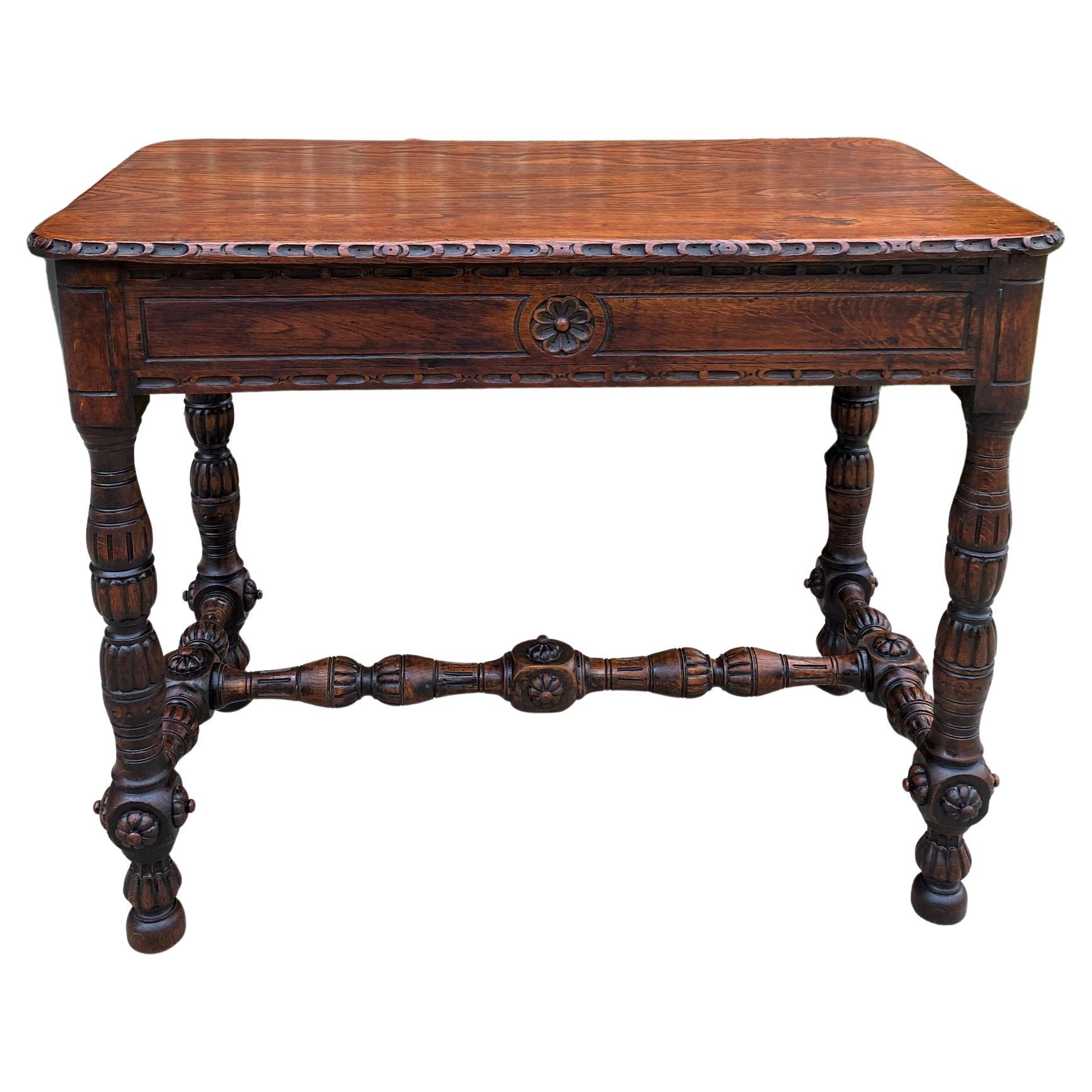 Mahogany Narrow Tall Sofa Console Table with Drawers For Sale at 1stDibs