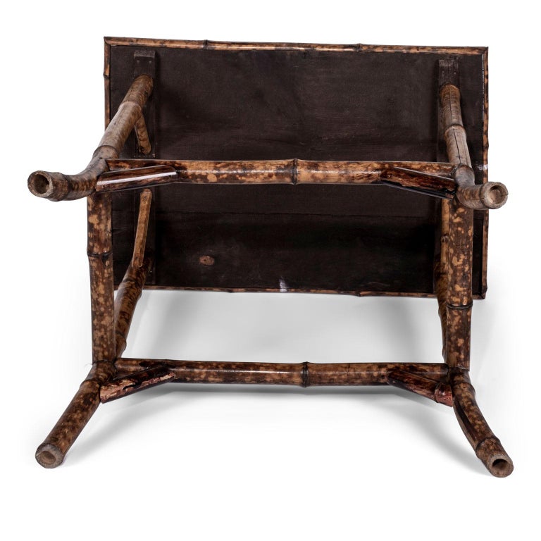 Antique English Tortoise Shell Bamboo Side Table at 1stDibs