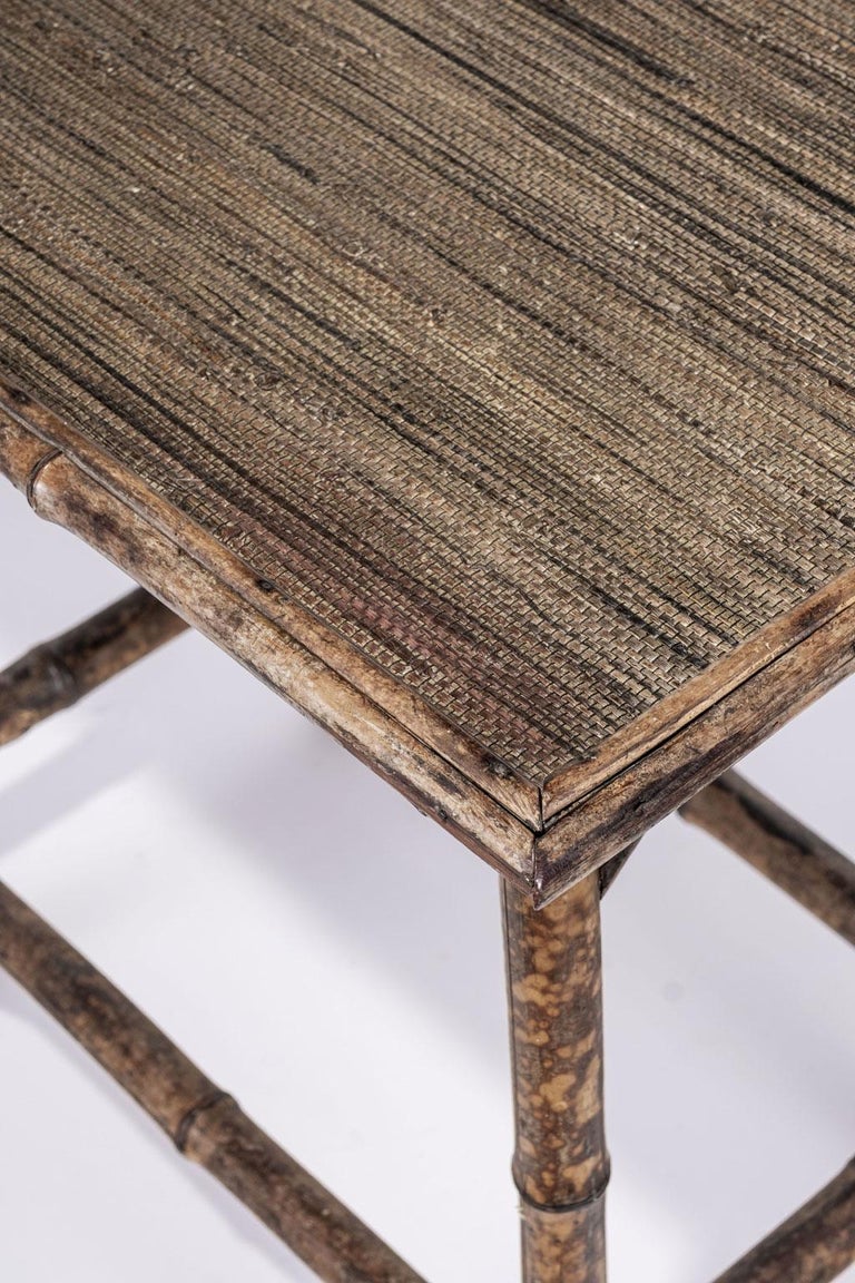 Antique English Tortoise Shell Bamboo Side Table at 1stDibs