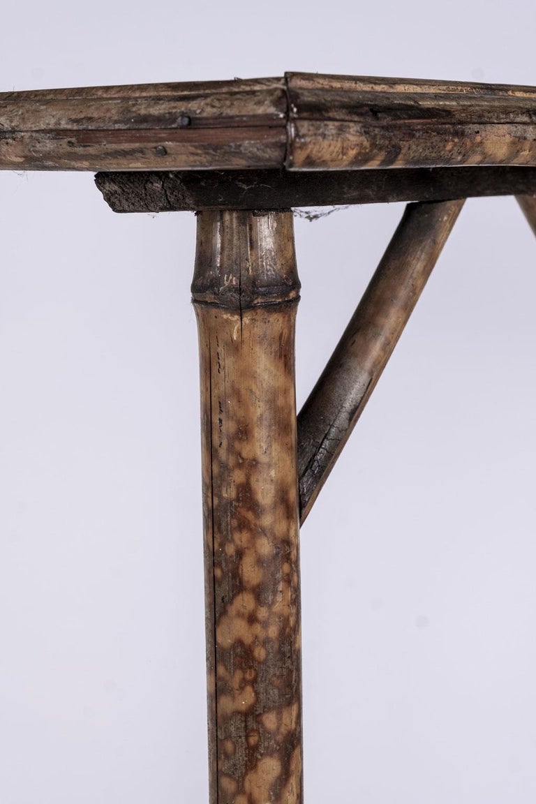 Antique English Tortoise Shell Bamboo Side Table at 1stDibs