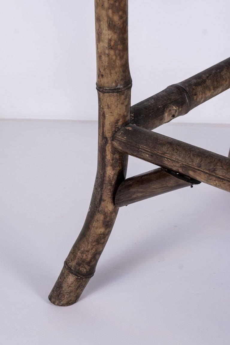 Antique English Tortoise Shell Bamboo Side Table at 1stDibs