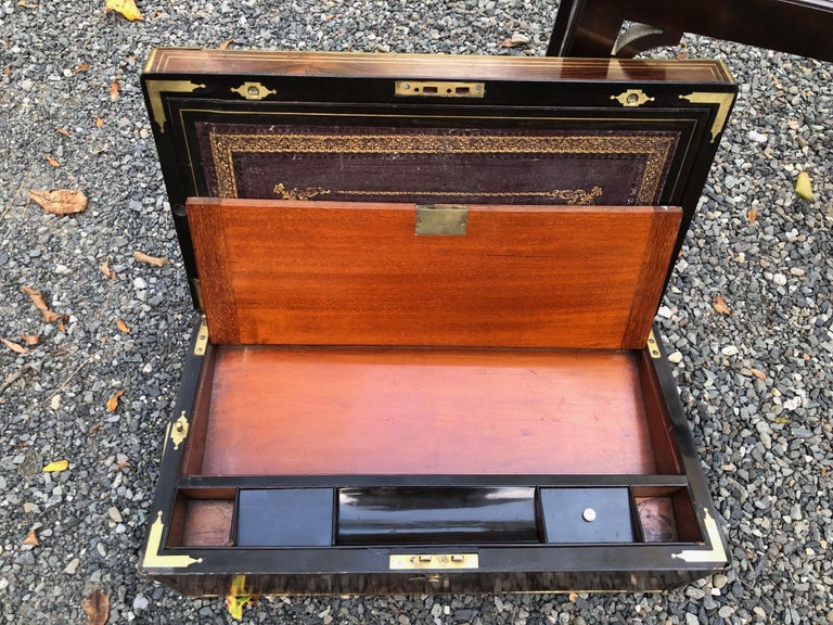 Antique English Traditional Lap Desk on Custom Stand at 1stDibs