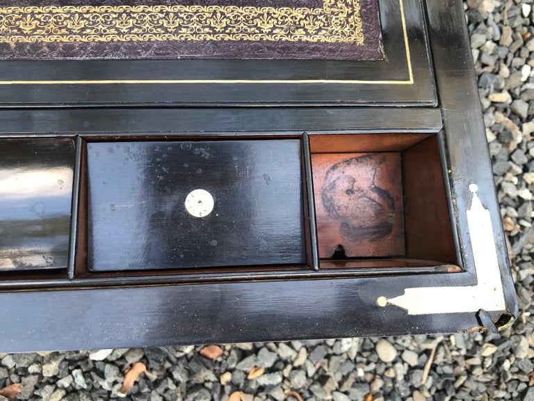 Antique English Traditional Lap Desk on Custom Stand at 1stDibs