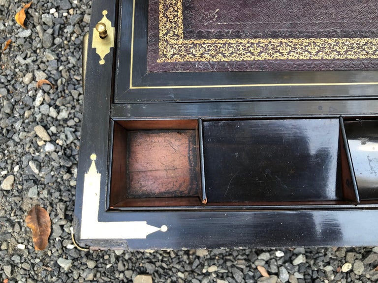 Antique English Traditional Lap Desk on Custom Stand at 1stDibs