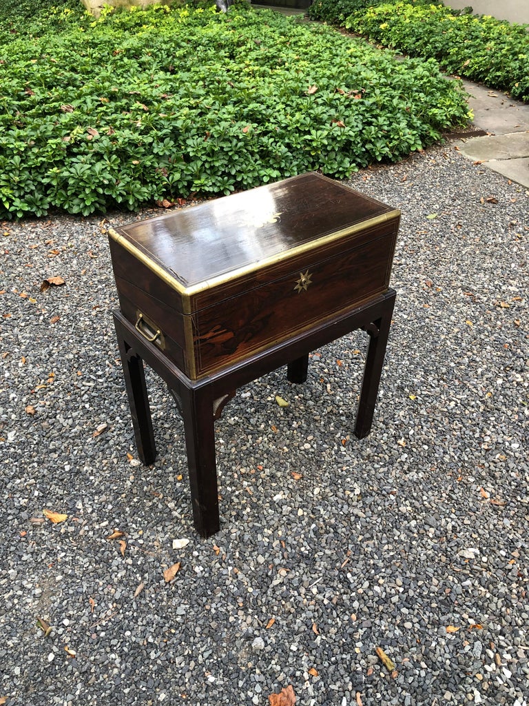 Antique English Traditional Lap Desk on Custom Stand at 1stDibs