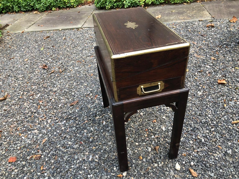 Antique English Traditional Lap Desk on Custom Stand at 1stDibs