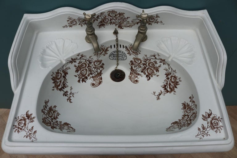 Antique English Transfer Printed Basin or Sink For Sale at 1stDibs