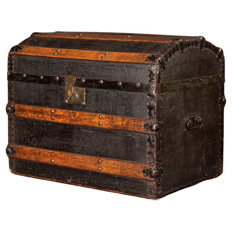 Antique English Chest Trunk For Sale at 1stDibs
