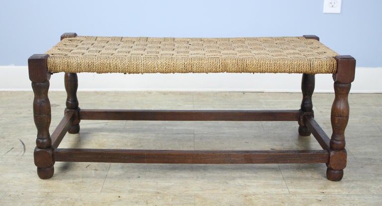 Antique English Turned Leg String Stool at 1stDibs