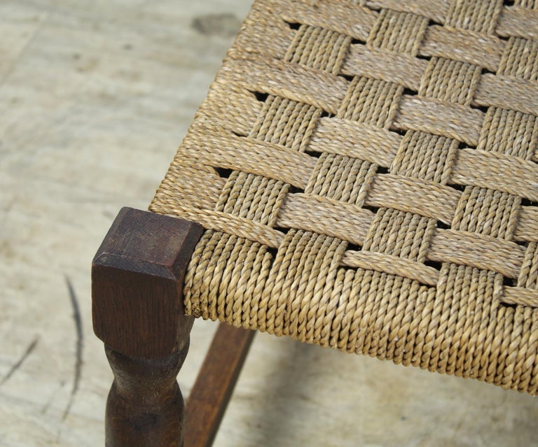 Antique English Turned Leg String Stool at 1stDibs