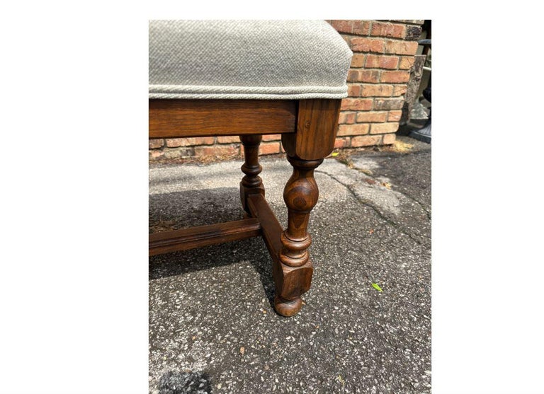 Antique English Upholstered Bench For Sale at 1stDibs