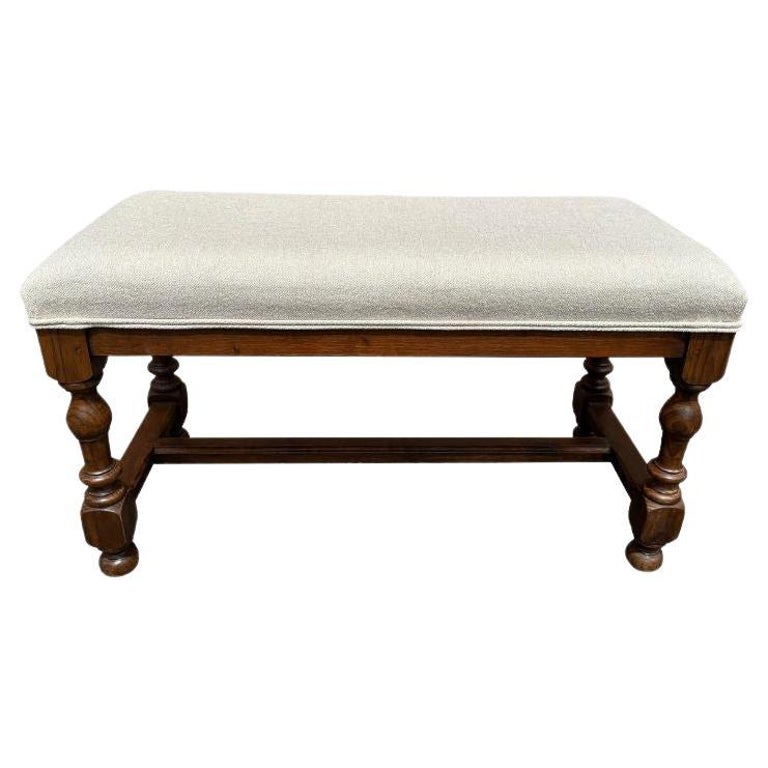 Antique English Upholstered Bench For Sale at 1stDibs