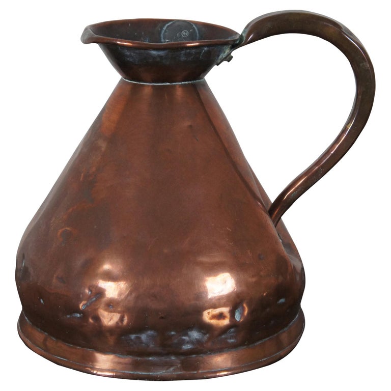 Antique English Victorian 1 Gallon Copper Haystack Pitcher Flagon Ale ...
