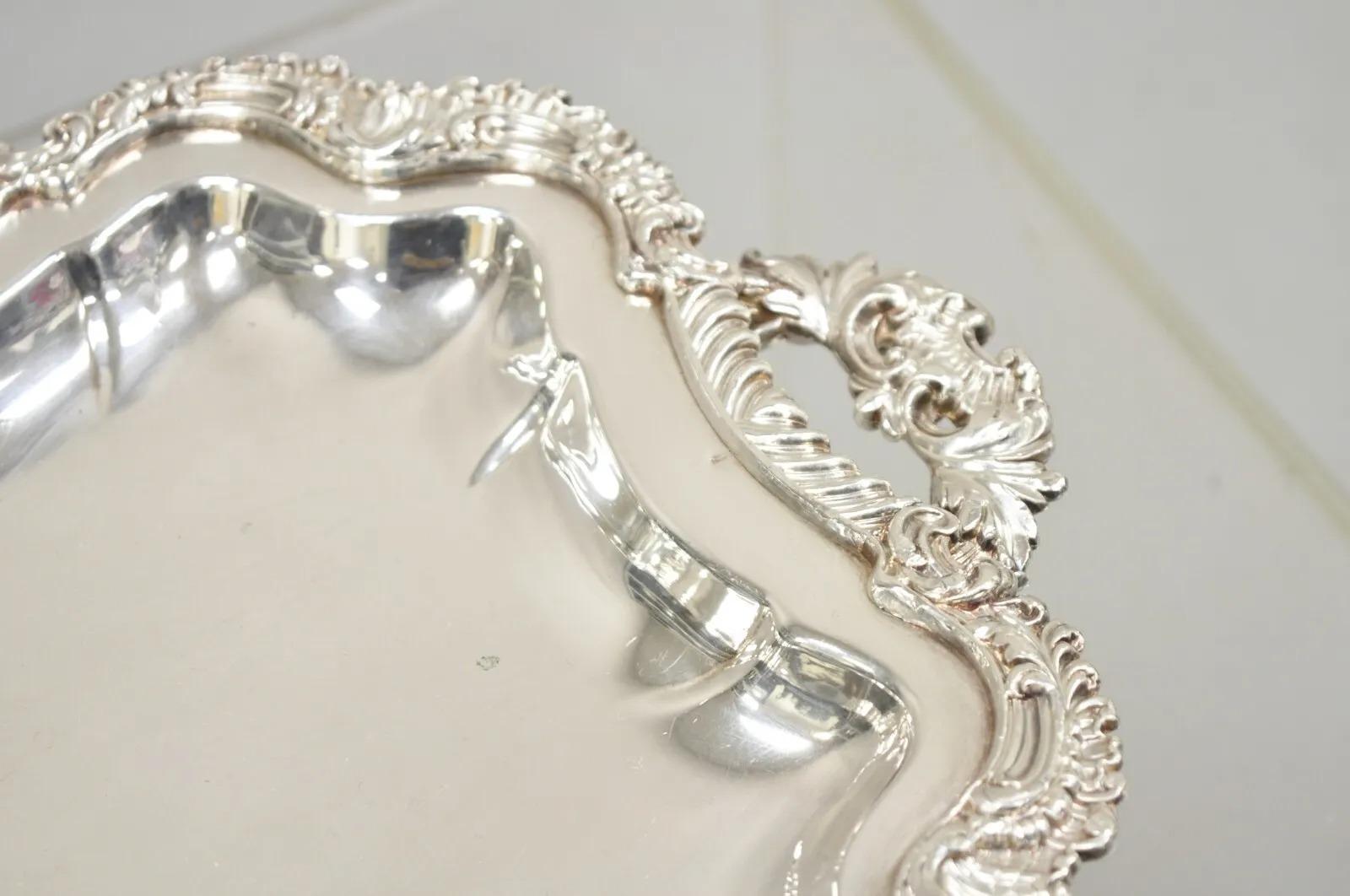 Antique English Victorian Baroque Silver Plated Serving Platter Dish ...
