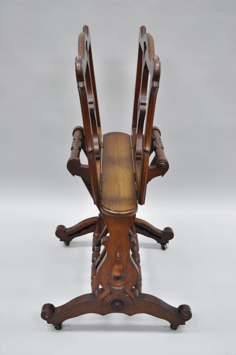 Antique English Victorian Carved Walnut Adjustable Print or Book Stand ...