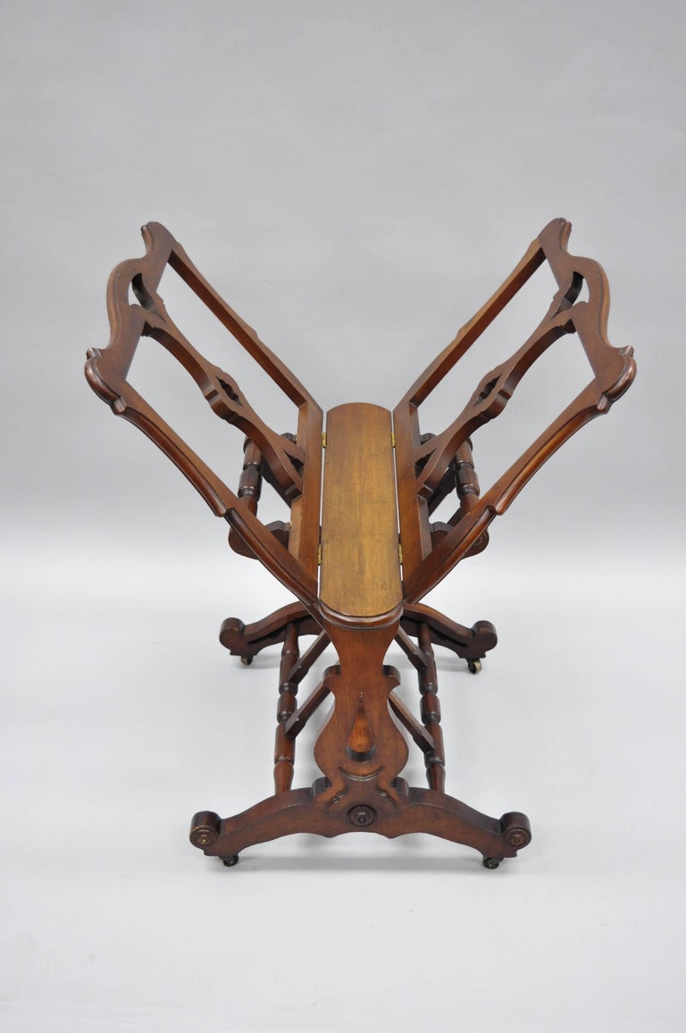 Antique English Victorian Carved Walnut Adjustable Print or Book Stand ...