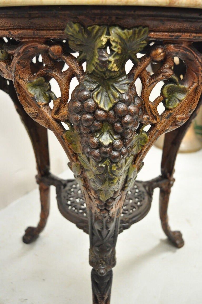 Antique English Victorian Cast Iron Round Marble Top Pub Table For Sale ...