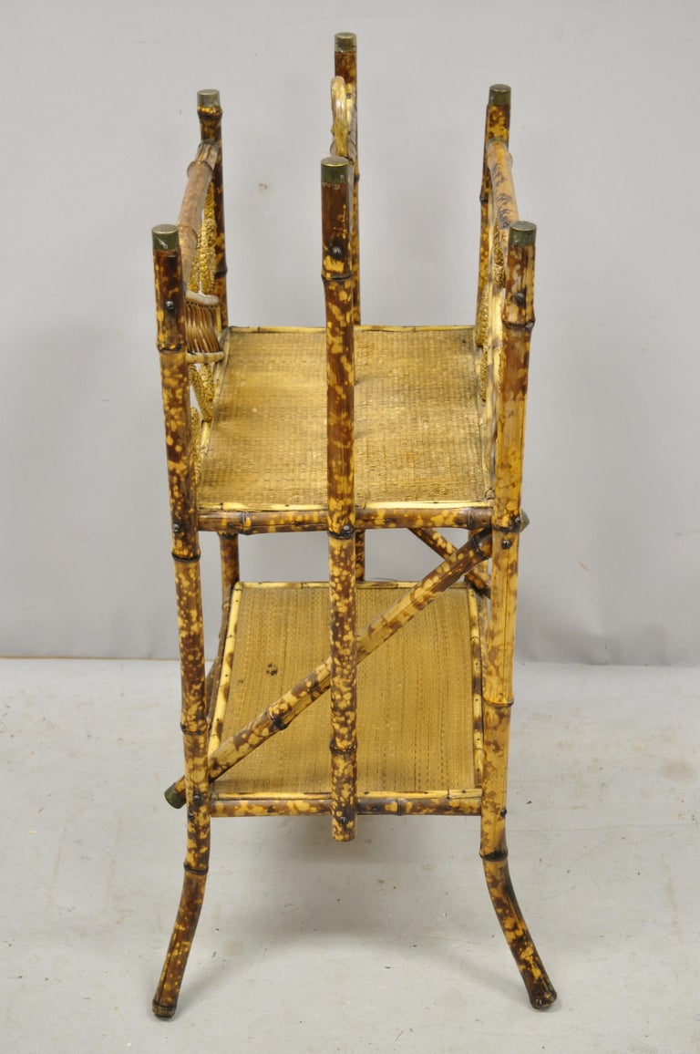 Antique English Victorian Charred Burnt Bamboo Magazine Rack Stand ...