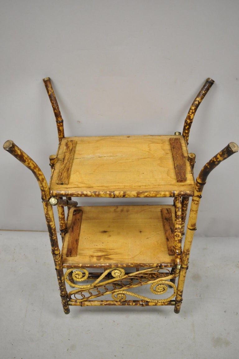 Antique English Victorian Charred Burnt Bamboo Magazine Rack Stand ...
