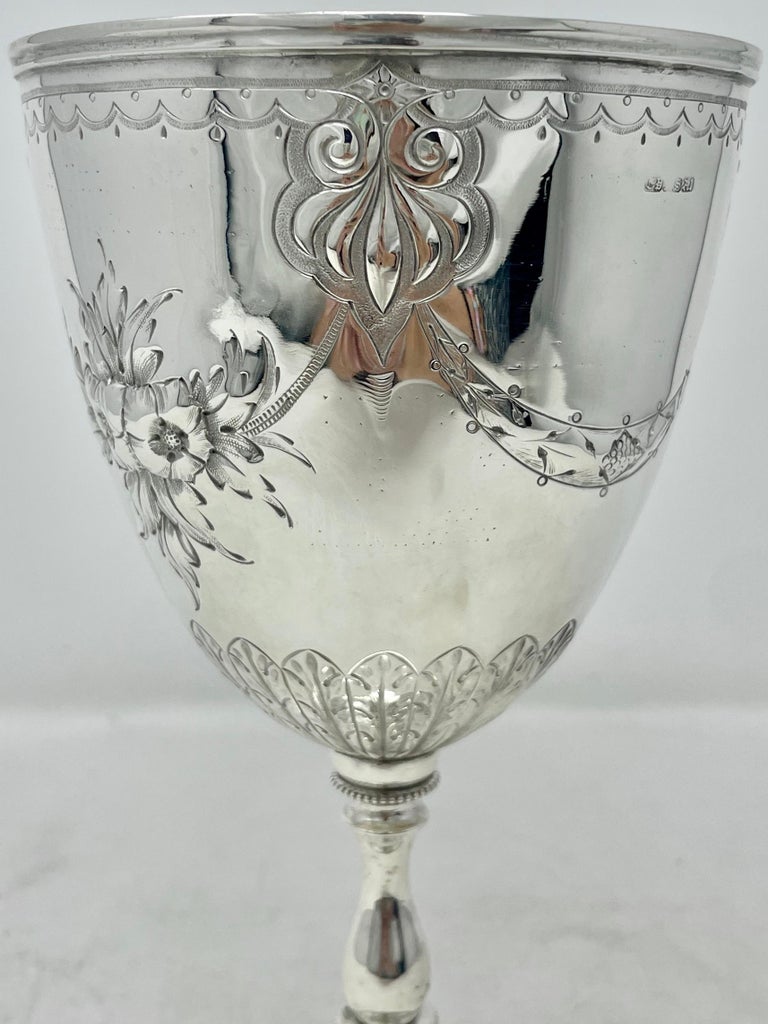 Antique English Victorian Chased Silver-Plated Goblet, Circa 1900. at ...