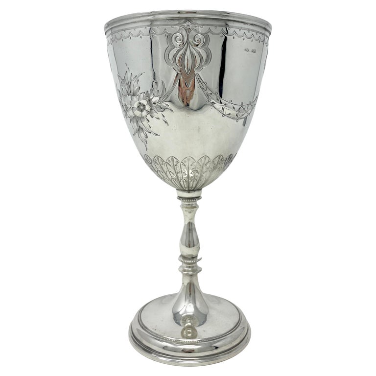 Antique English Victorian Chased Silver-Plated Goblet, Circa 1900. at ...