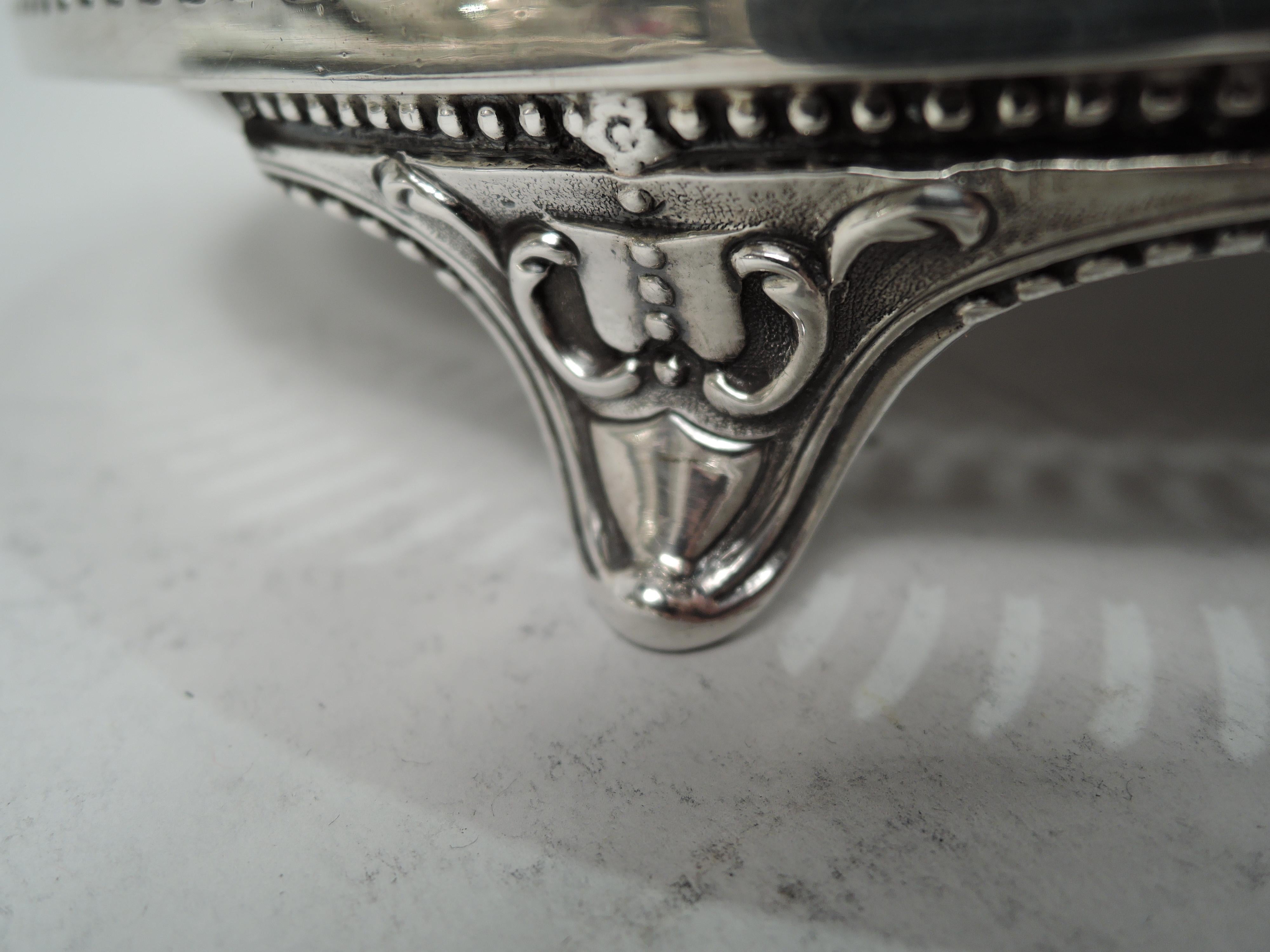 Antique English Victorian Classical Sterling Silver Salver Tray, 1867 ...