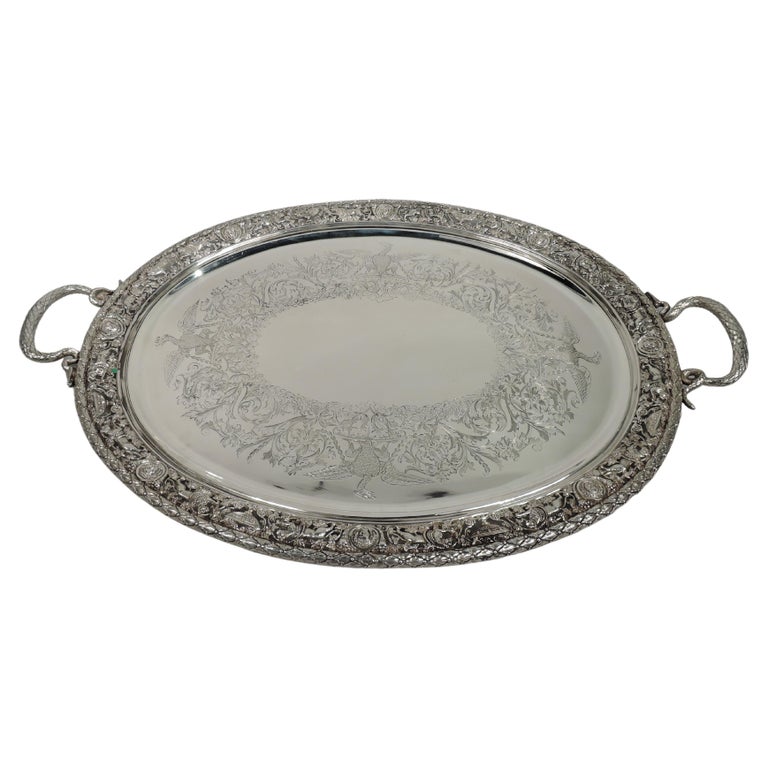 Antique English Victorian Classical Sterling Silver Tea Tray For Sale ...