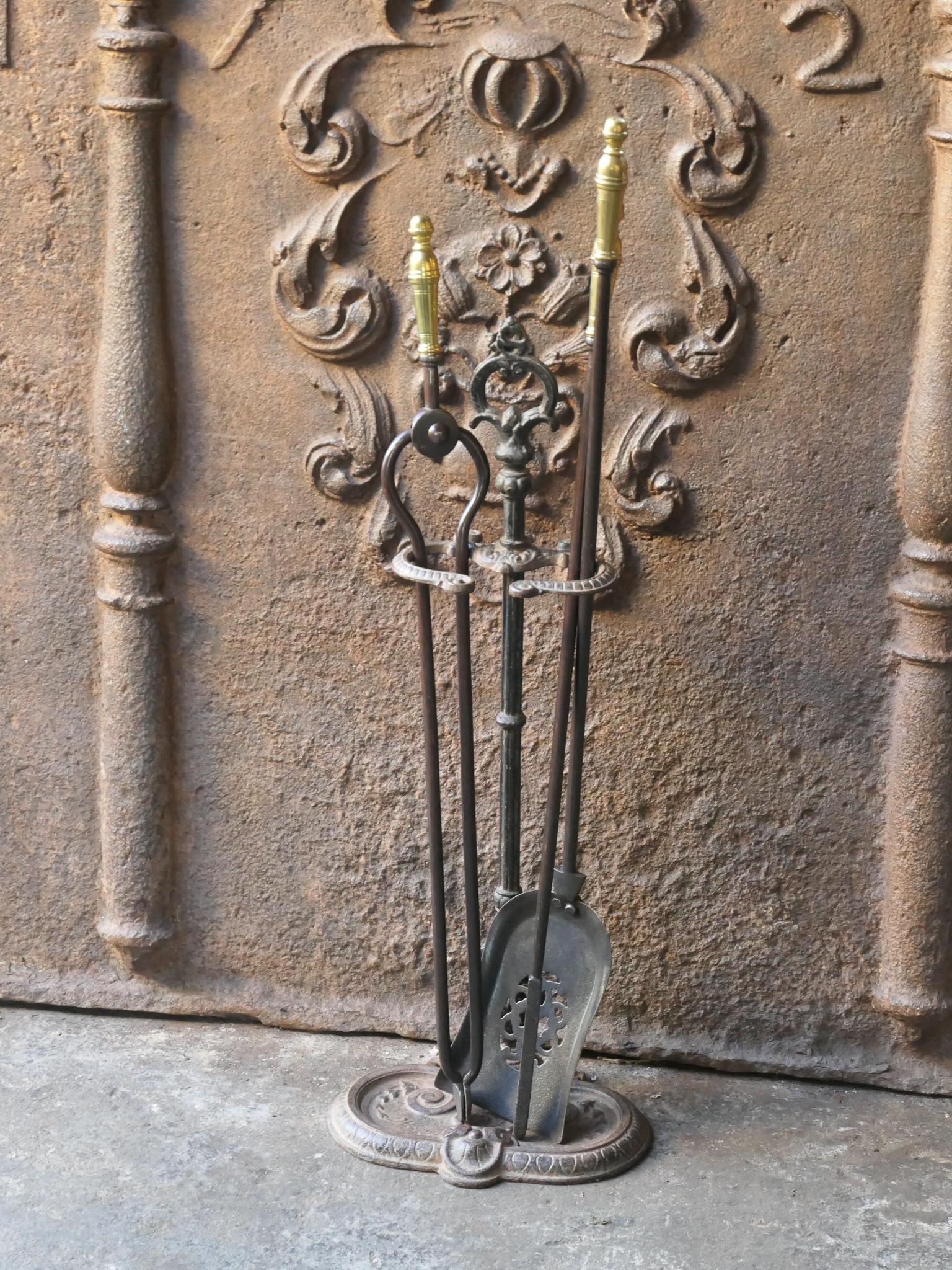 Antique English Victorian Fire Companion Set, 19th C. at 1stDibs