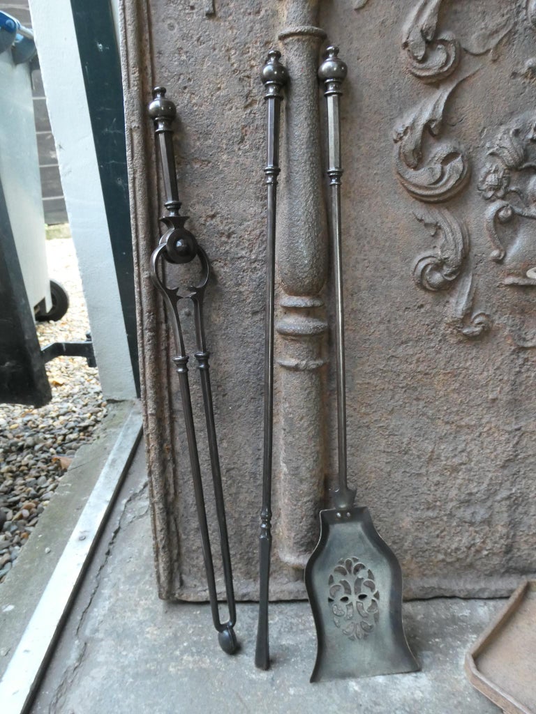 Antique English Victorian Fire Companion Set, 19th C. For Sale at 1stDibs