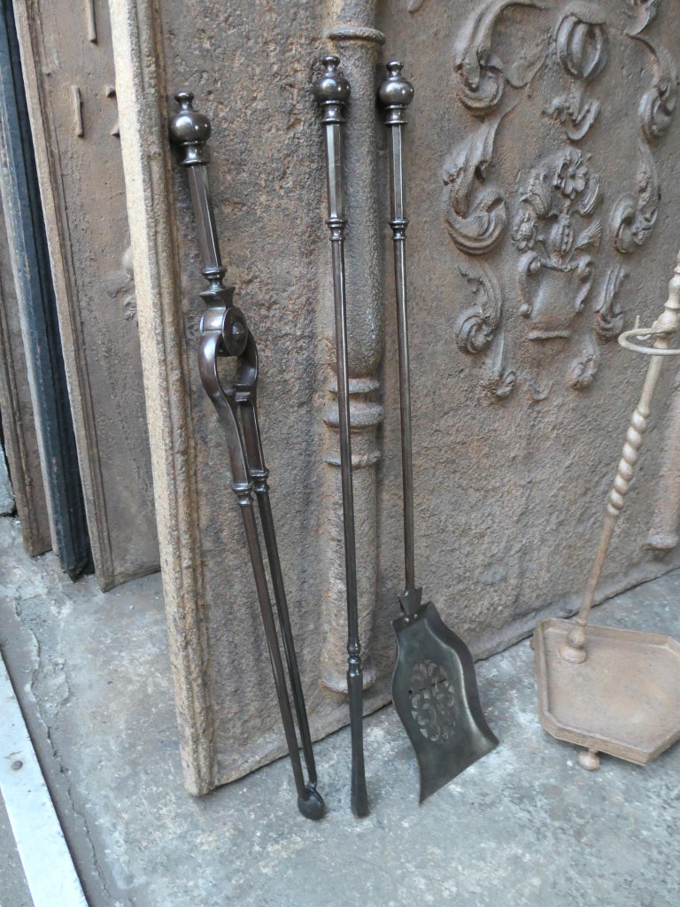 Antique English Victorian Fire Companion Set, 19th C. For Sale at 1stDibs