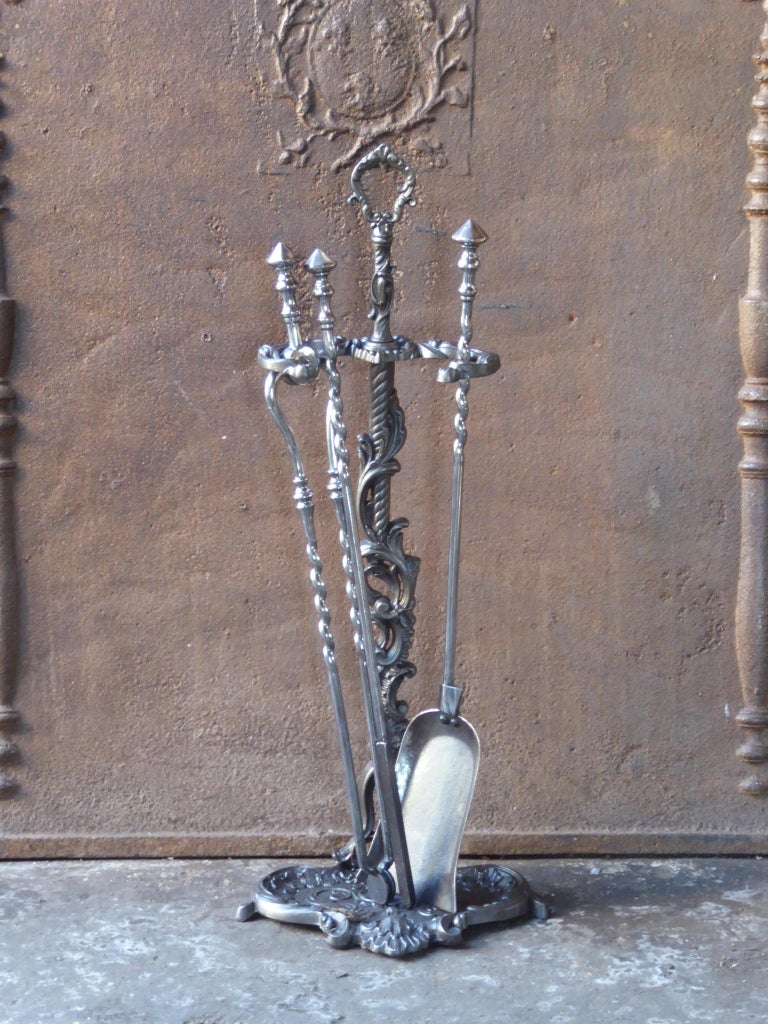Antique English Victorian Fireplace Tools or Fire Tools, 19th Century ...