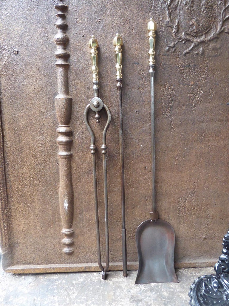 Antique English Victorian Fireplace Tools or Fire Tools, 19th Century ...