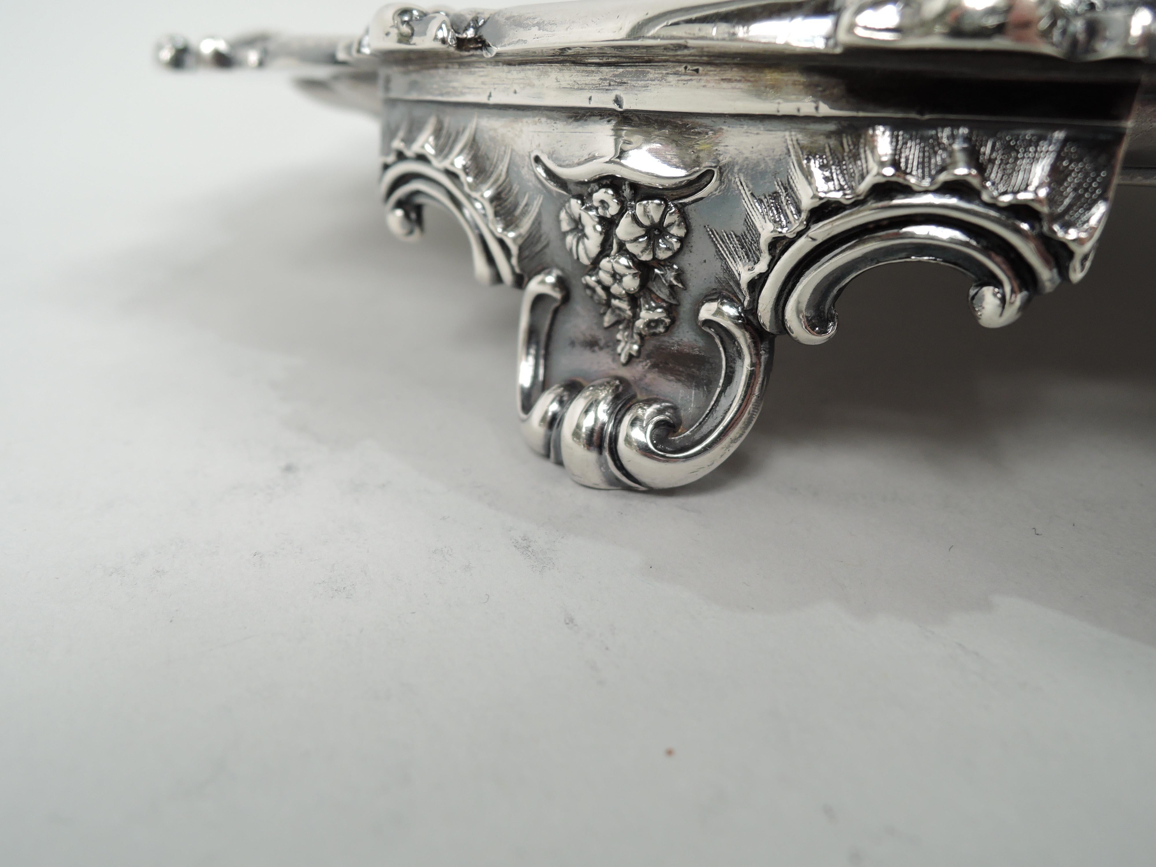 Antique English Victorian Georgian Sterling Silver Salver For Sale at ...