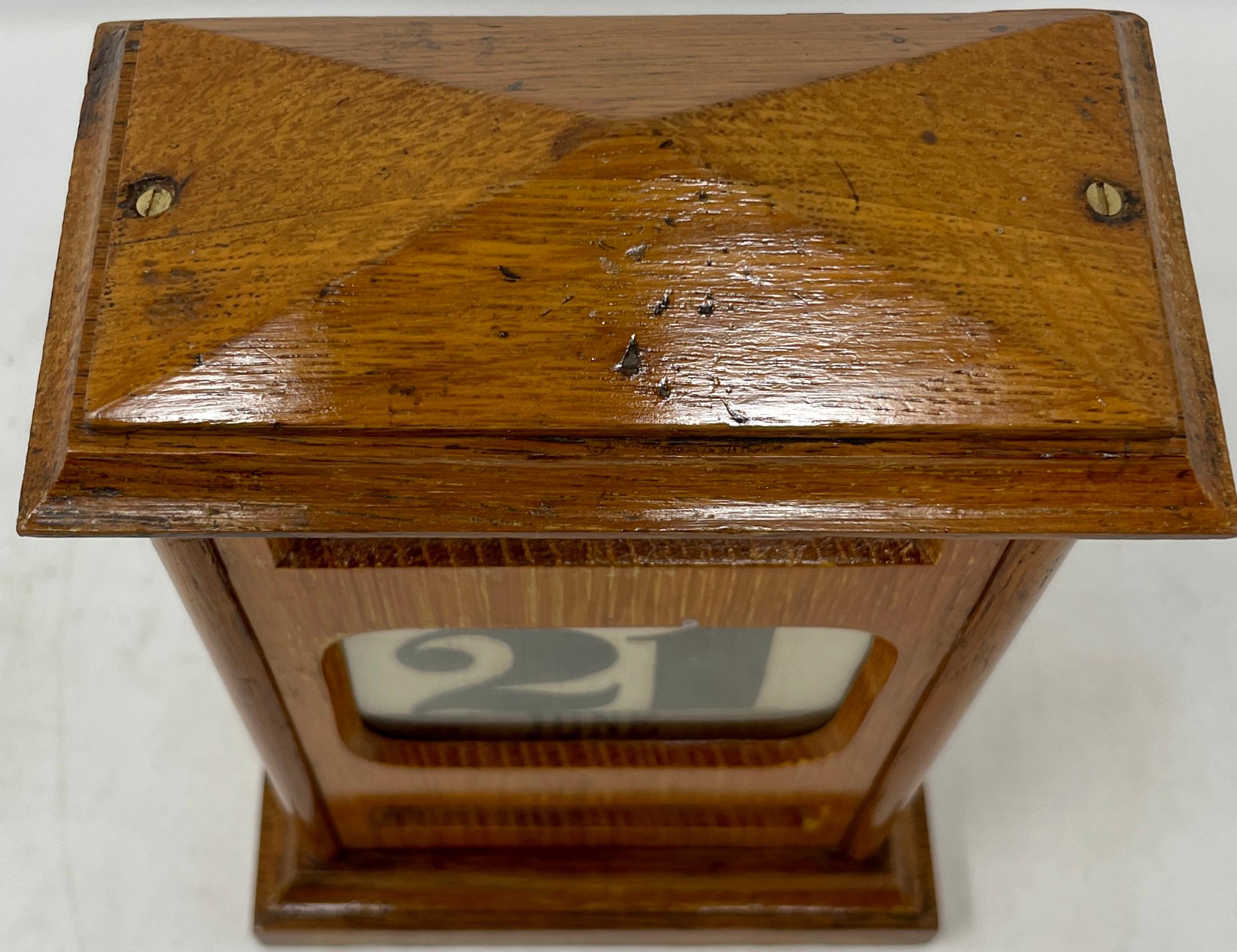 Antique English Victorian Golden Oak Working Desk Calendar, circa 1890 ...