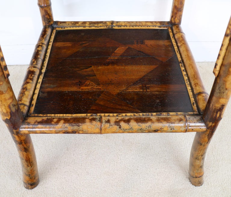 Antique English Victorian Tortoiseshell Bambo Japanese Parquetry Table ...