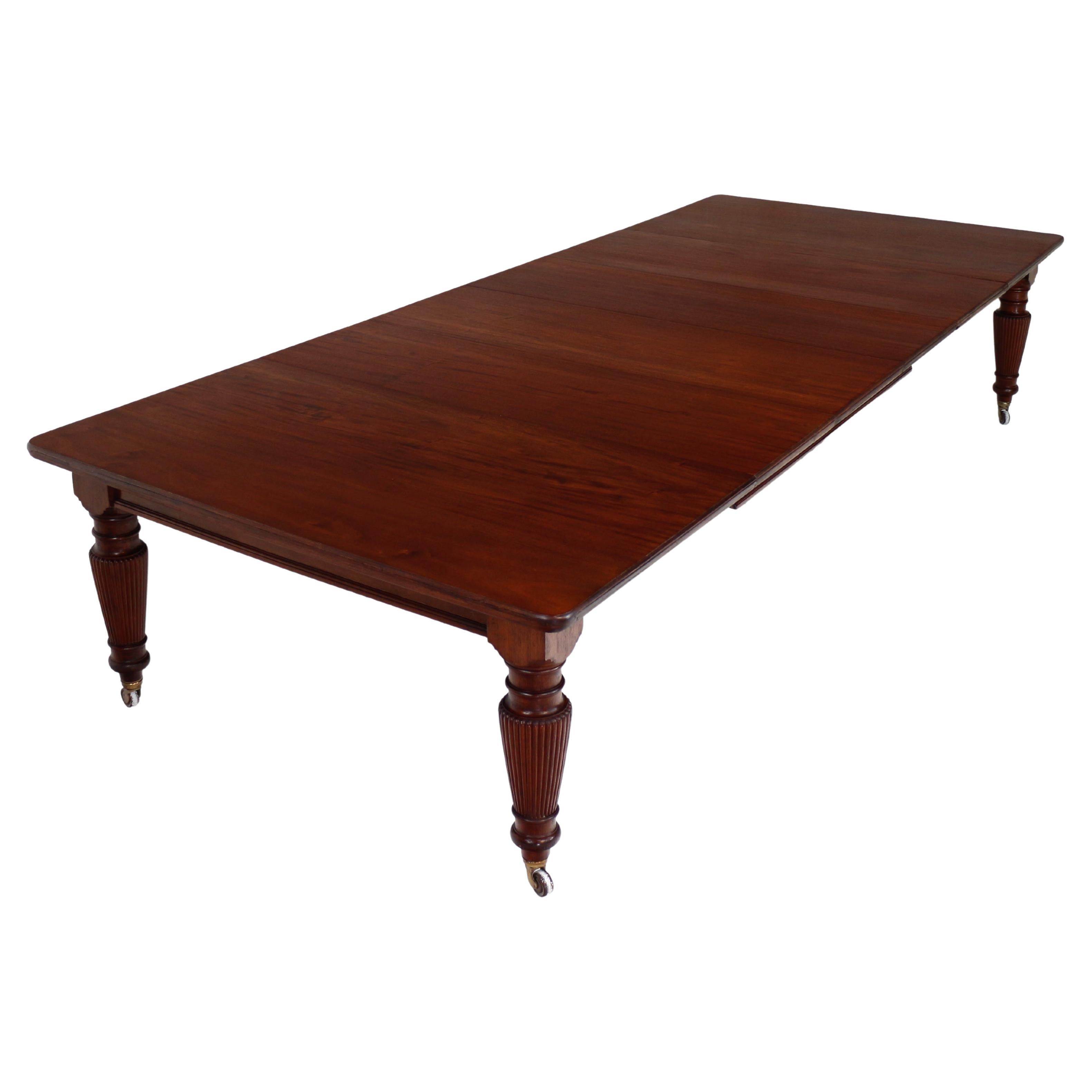 Antique English Victorian Oak Extending Dining Table and 3 Leaves ...