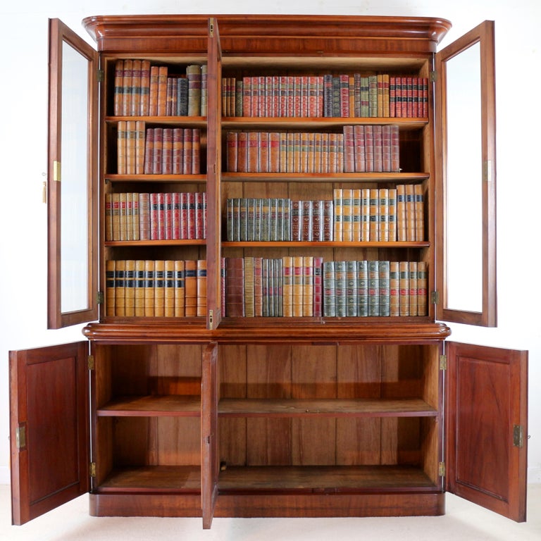 Antique English Victorian Mahogany Three-Door Bookcase at 1stDibs ...