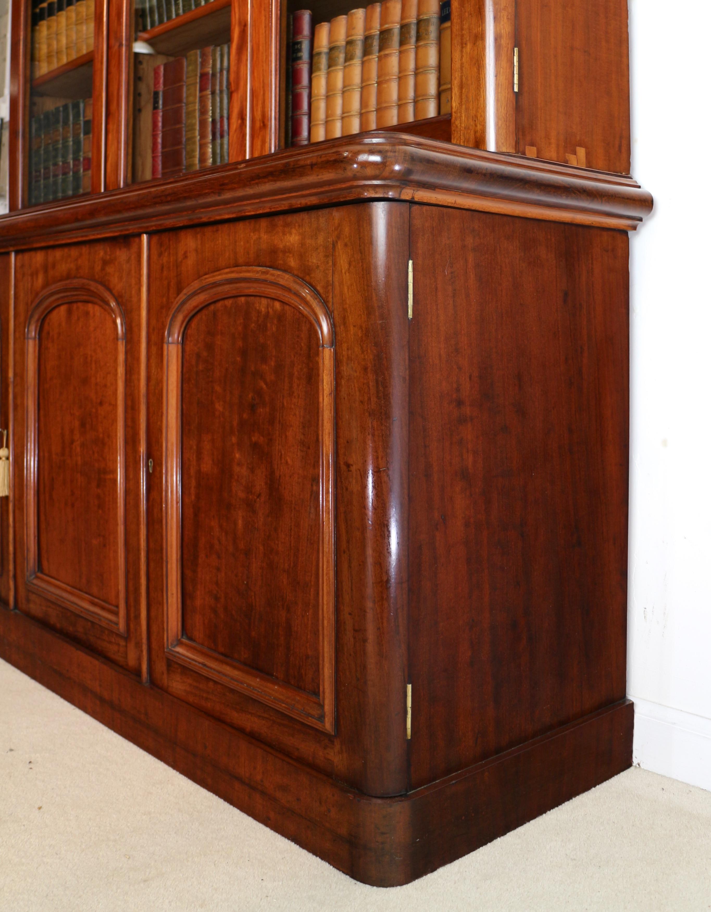 Antique English Victorian Mahogany Three-Door Bookcase at 1stDibs ...