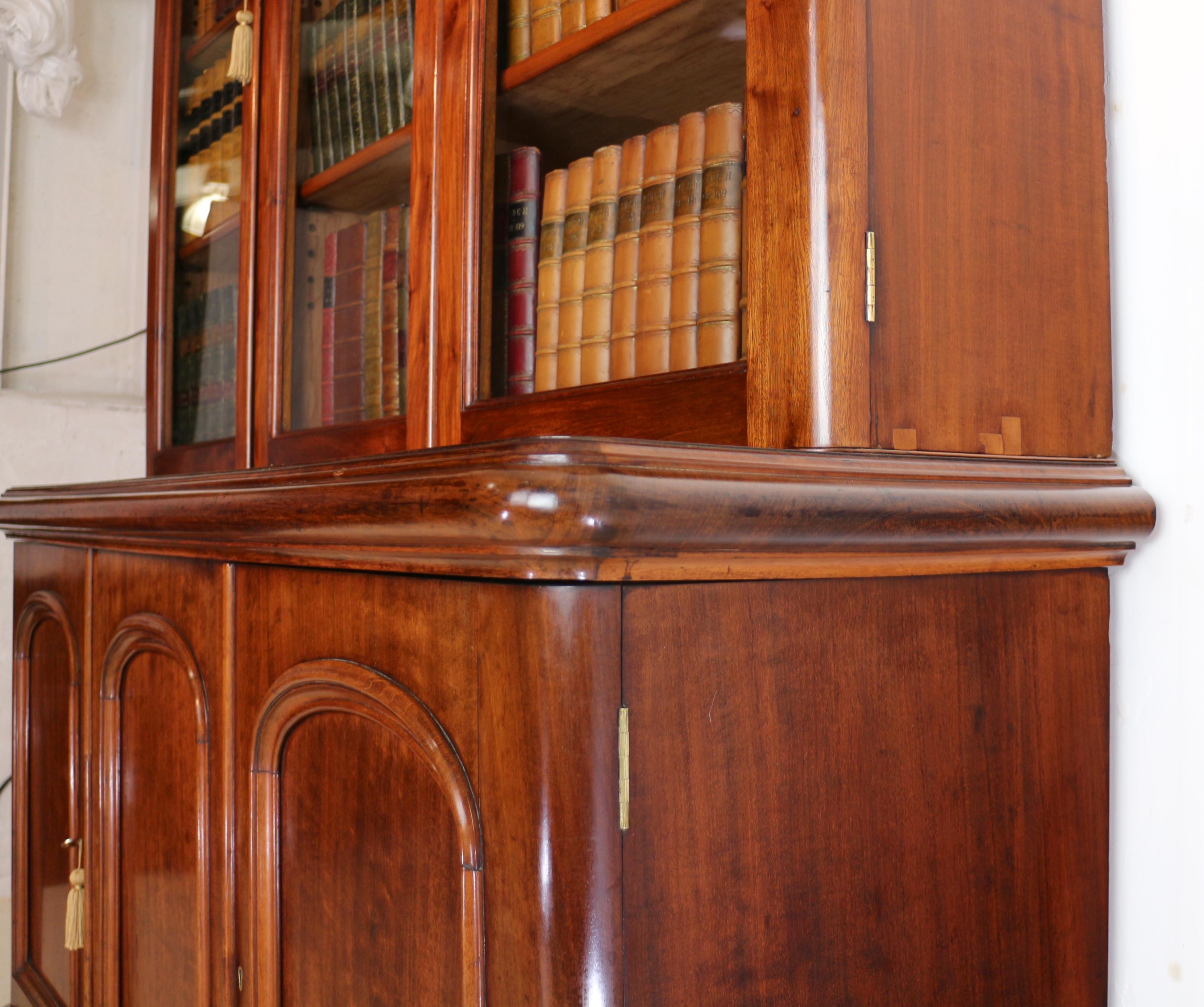 Antique English Victorian Mahogany Three-Door Bookcase at 1stDibs ...