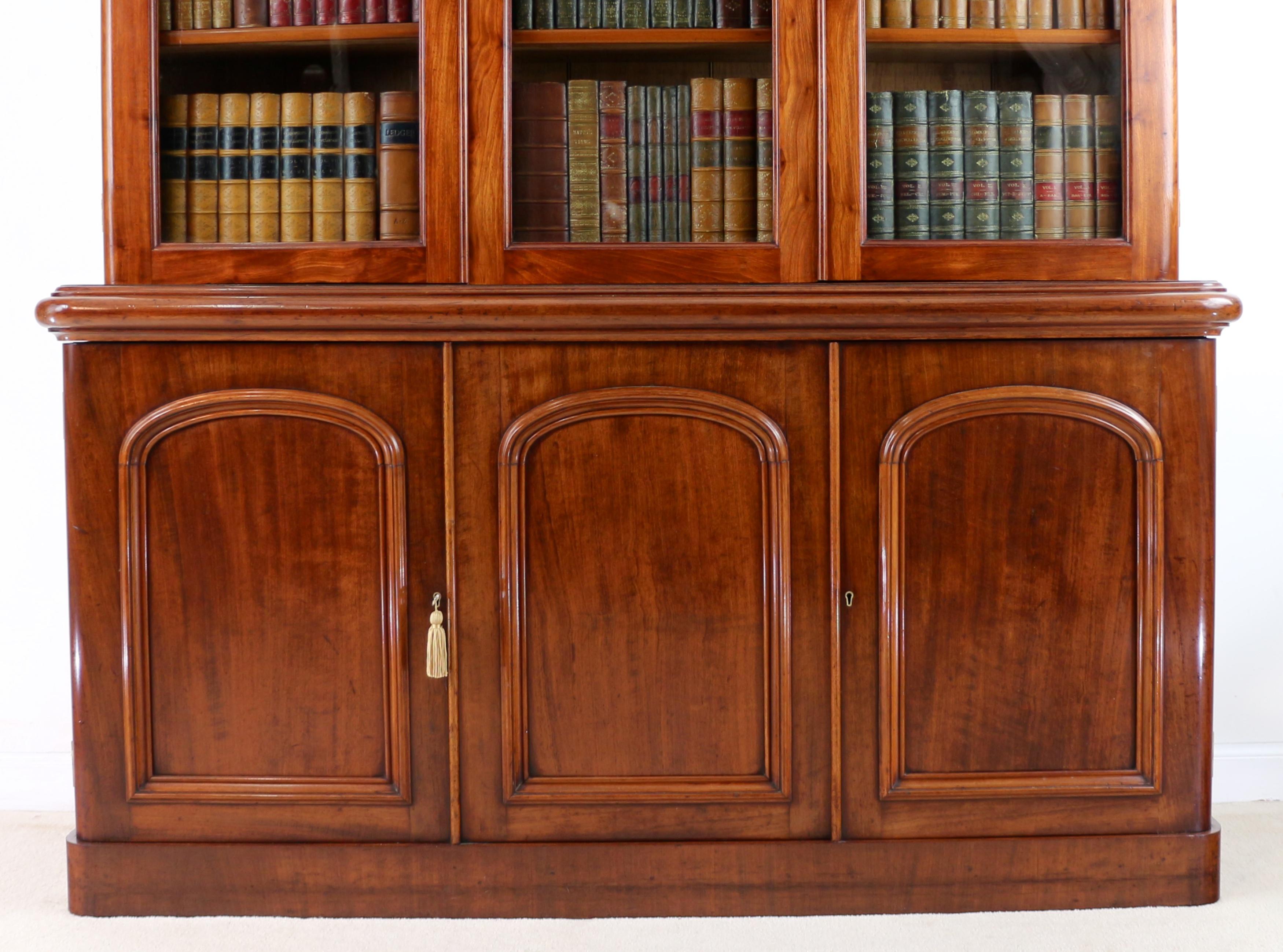 Antique English Victorian Mahogany Three-Door Bookcase at 1stDibs ...