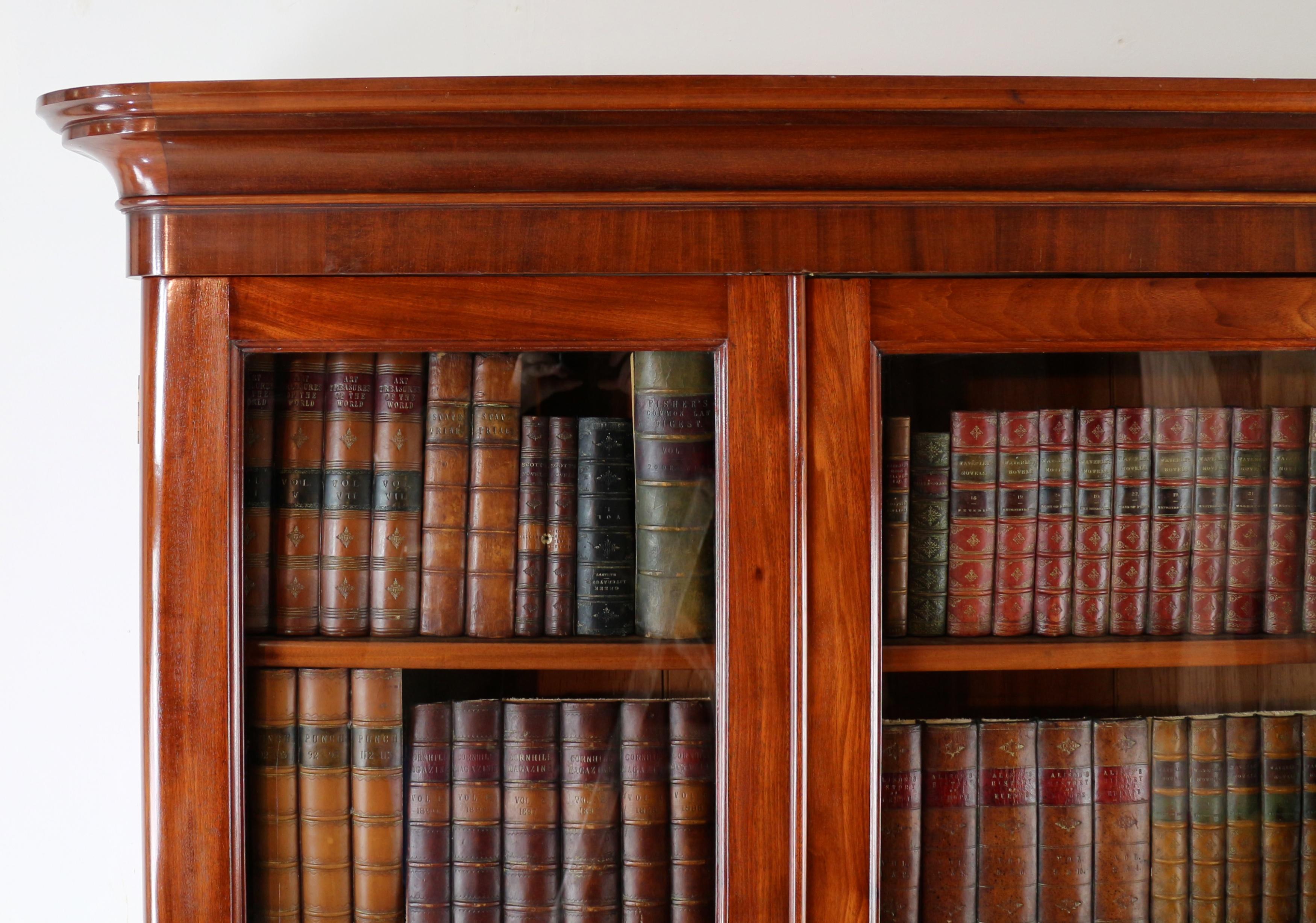 Antique English Victorian Mahogany Three-Door Bookcase at 1stDibs ...