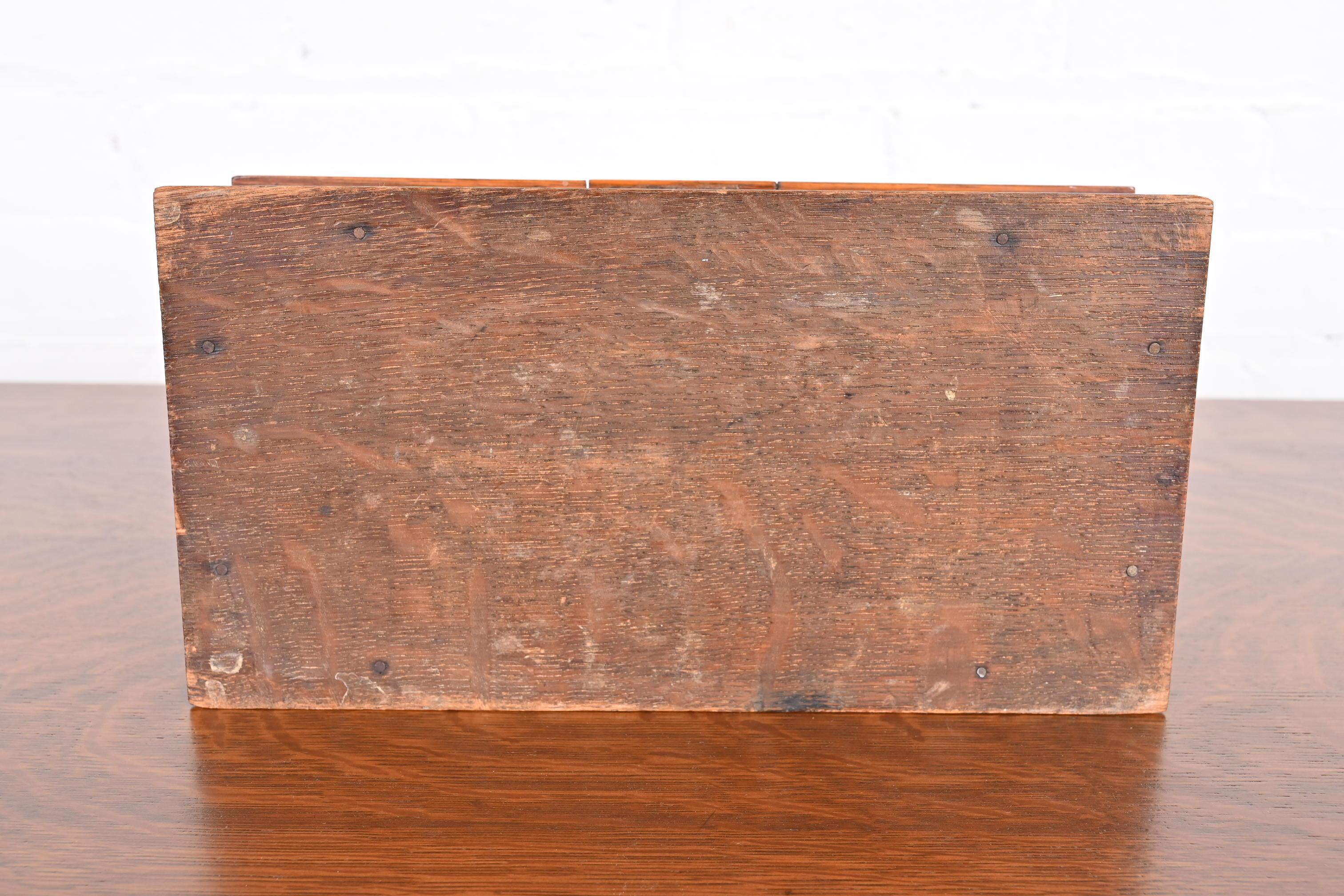 Antique English Victorian Oak and Brass Cigar / Cigarette Box For Sale ...